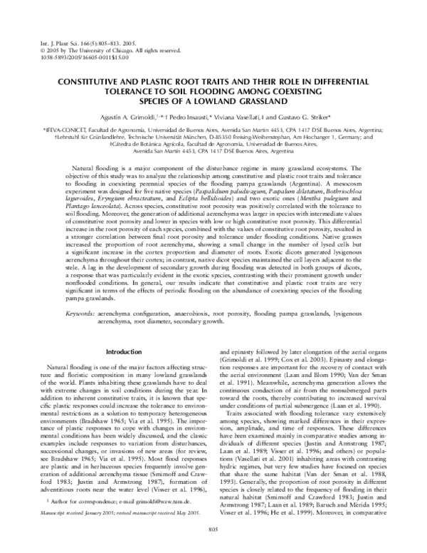(PDF) Constitutive and Plastic Root Traits and Their Role in ...