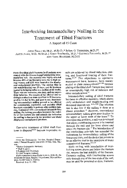 (PDF) Interlocking Intramedullary Nailing in the Treatment of Tibial ...