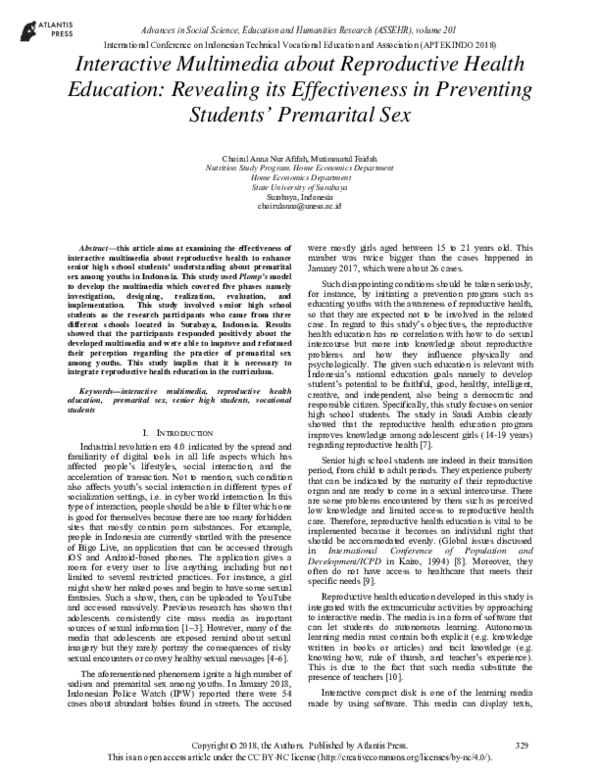 Pdf Interactive Multimedia About Reproductive Health Education