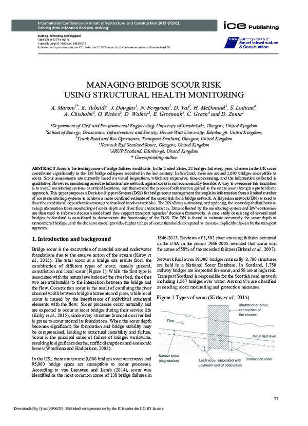 (PDF) Managing Bridge Scour Risk Using Structural Health Monitoring
