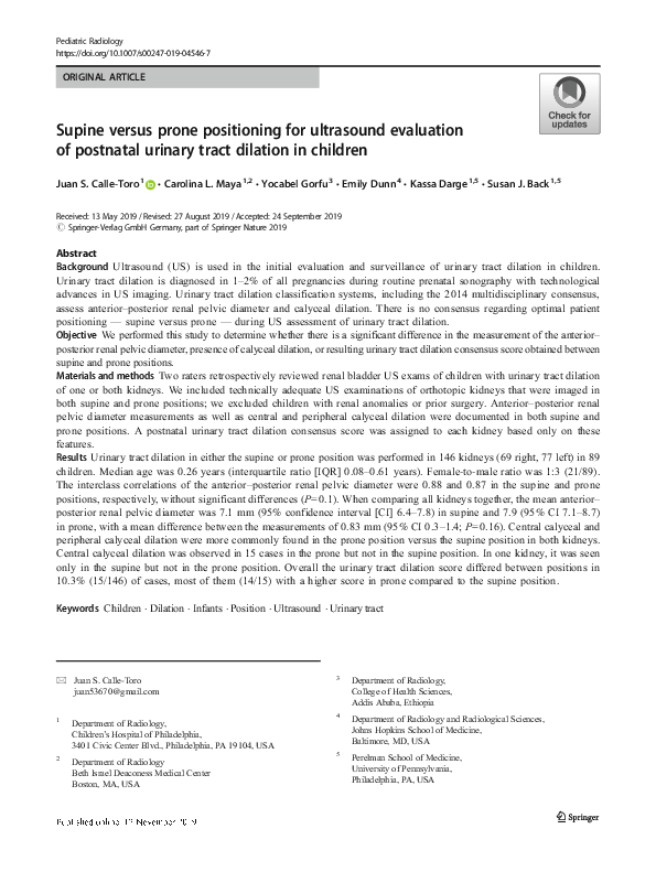 (PDF) Supine versus prone positioning for ultrasound evaluation of ...
