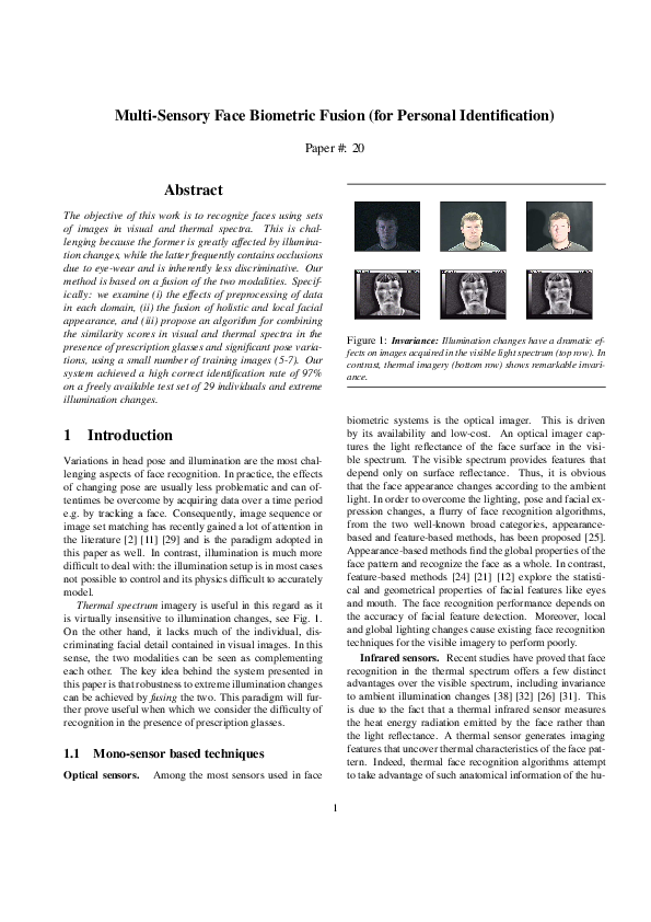 (PDF) Multi-Sensory Face Biometric Fusion (for Personal Identification)