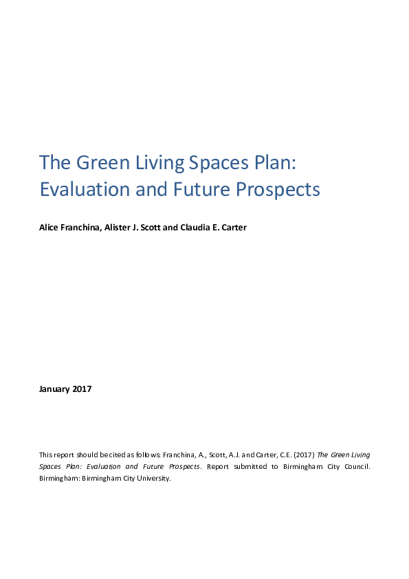 (PDF) The Green Living Spaces Plan: Evaluation and Future Prospects ...