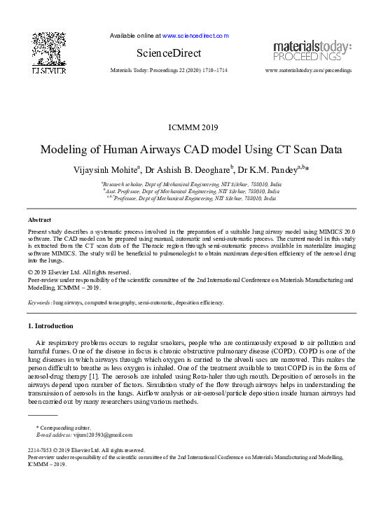 (PDF) Modeling of Human Airways CAD model Using CT Scan Data