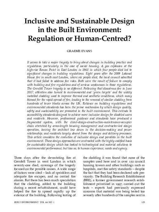 (PDF) Inclusive and Sustainable Design in the Built Environment ...