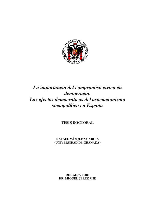 (PDF) La importancia del compromiso cívico en democracia. Los efectos ...