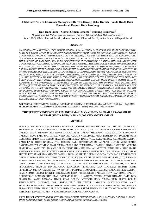 (PDF) Efektivitas Sistem Informasi Manajemen Daerah Barang Milik Daerah ...