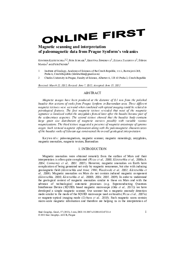 (PDF) Magnetic scanning and interpretation of paleomagnetic data from ...