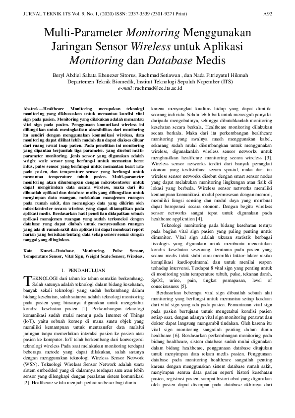 (PDF) Multi-Parameter Monitoring Menggunakan Jaringan Sensor Wireless ... (PDF) Multi-Parameter Monitoring Menggunakan Jaringan Sensor Wireless ...
