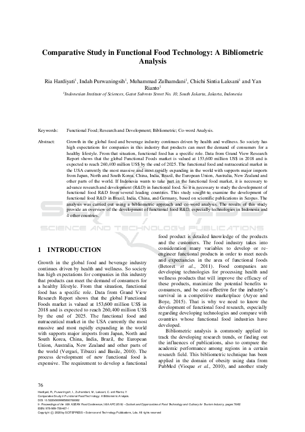 (PDF) Comparative Study in Functional Food Technology: A Bibliometric ...