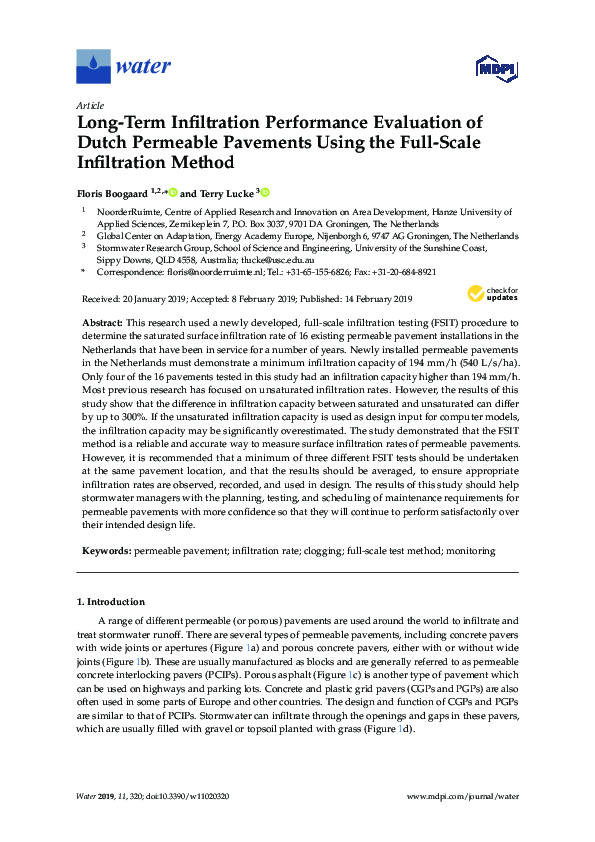 (PDF) Evaluating Dutch Permeable Pavements Infiltration