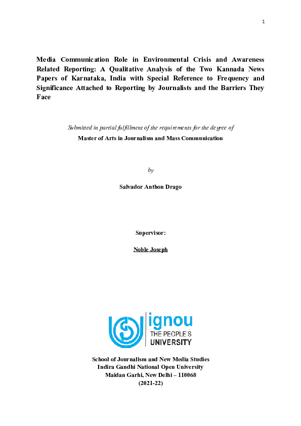 (DOC) Media role in environmental awareness