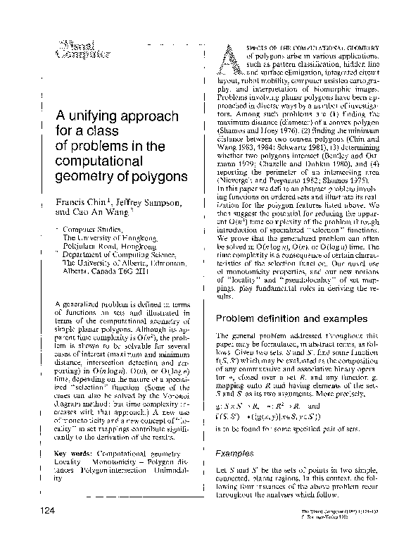 (PDF) A unifying approach for a class of problems in the computational geometry of polygons ...