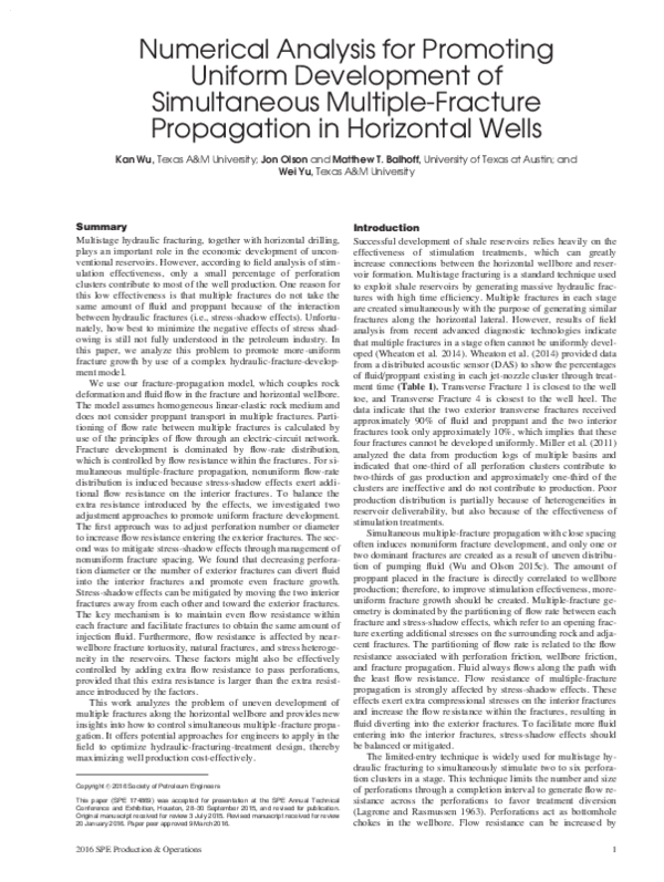 (PDF) Numerical Analysis for Promoting Uniform Development of Simultaneous Multiple Fracture ...