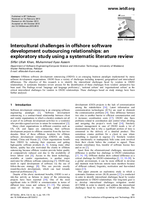 (PDF) Intercultural challenges in offshore software development ...