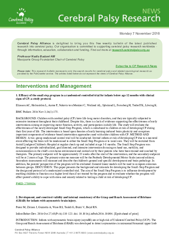 Pdf Interventions And Management Cerebral Palsy Cerebral Palsy