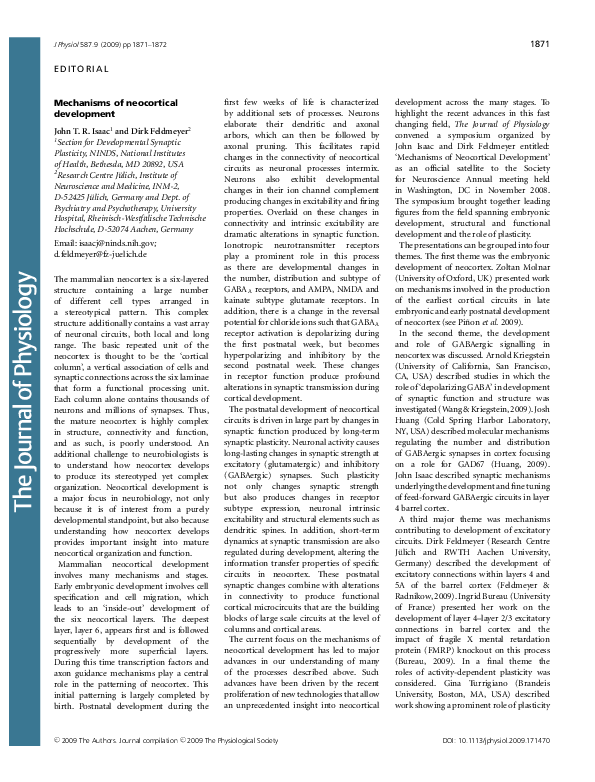 (PDF) Mechanisms of neocortical development