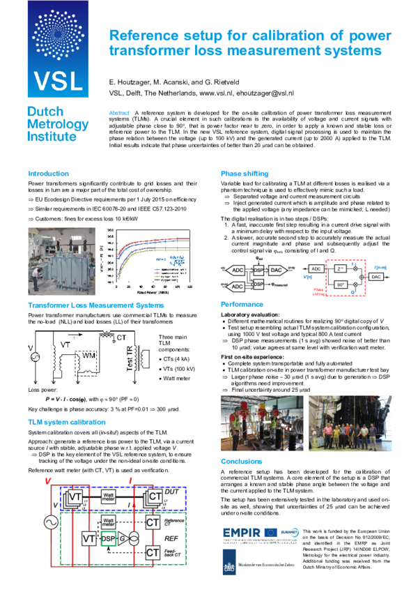 (PDF) Reference setup for the calibration of power transformer loss ...