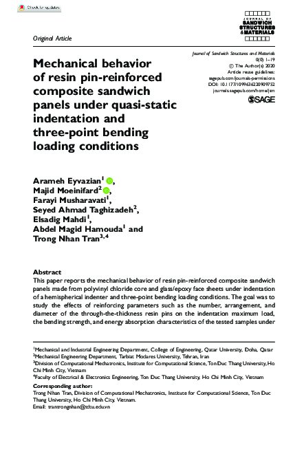 (PDF) Mechanical behavior of resin pin-reinforced composite sandwich panels under quasi-static ...