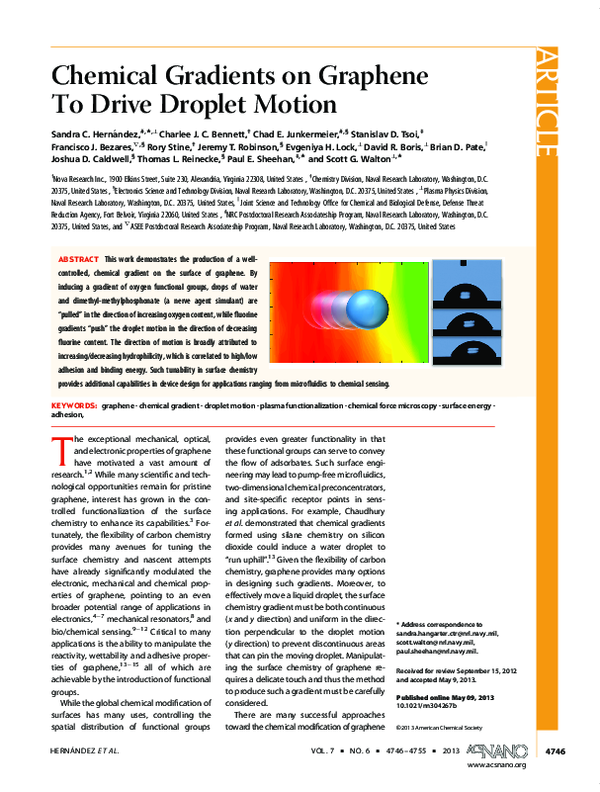 (PDF) Chemical Gradients on Graphene To Drive Droplet Motion