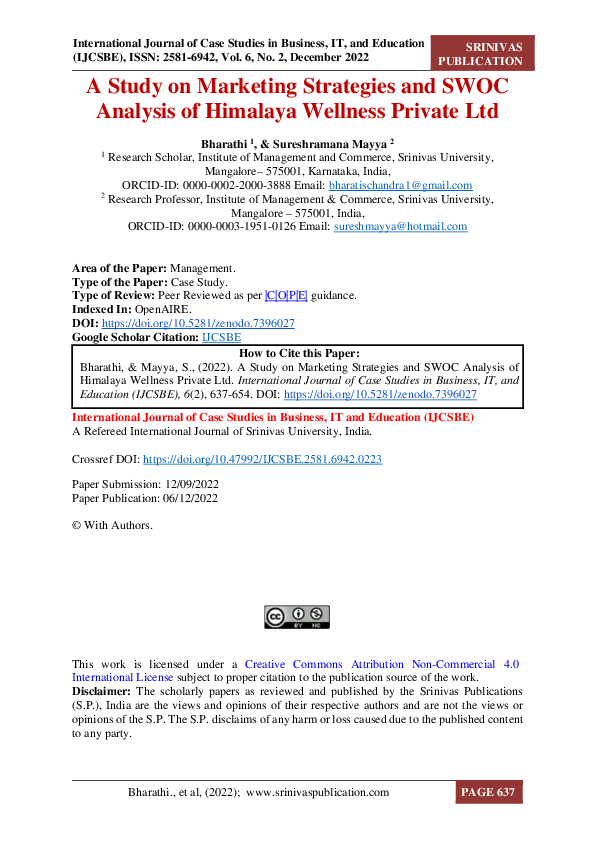 (PDF) A Study on Marketing Strategies and SWOC Analysis of Himalaya ...