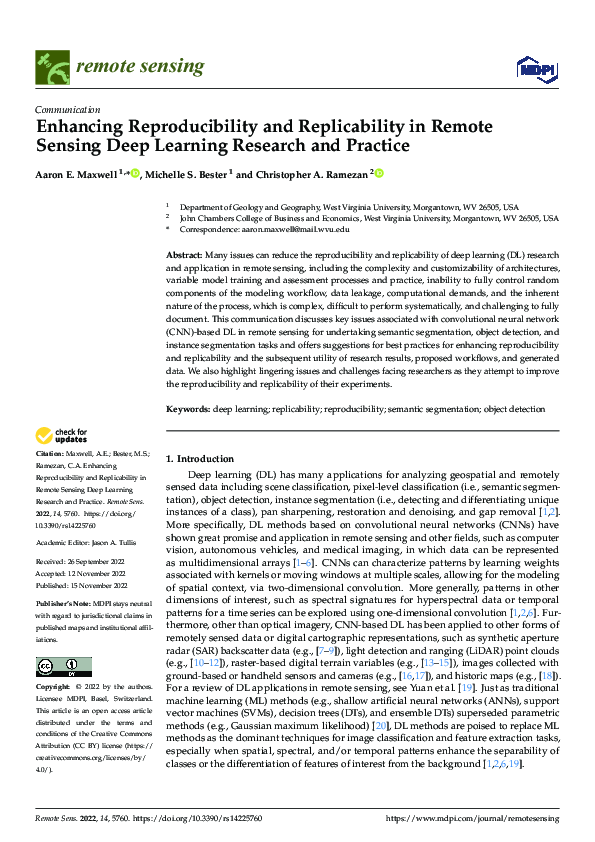 (PDF) Enhancing Reproducibility and Replicability in Remote Sensing Deep Learning Research and ...
