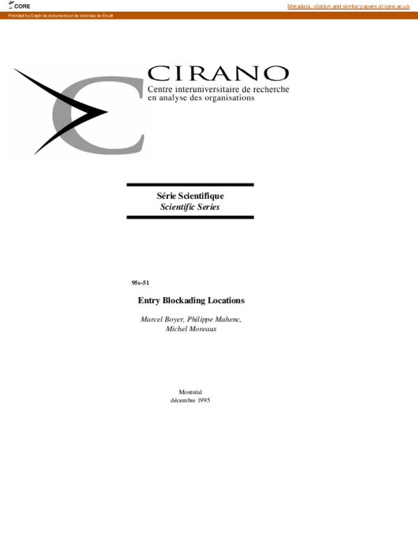 (PDF) Entry Blockading Locations