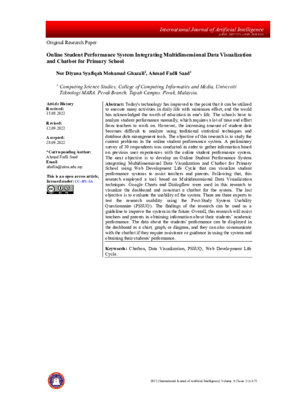 (PDF) Online Student Performance System integrating Multidimensional ...