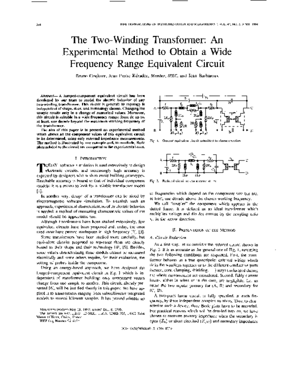 (PDF) The two-winding transformer: an experimental method to obtain a wide frequency range ...