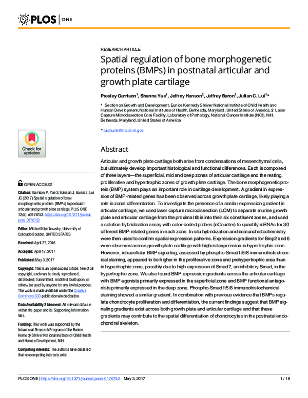 (PDF) Spatial regulation of bone morphogenetic proteins (BMPs) in ...