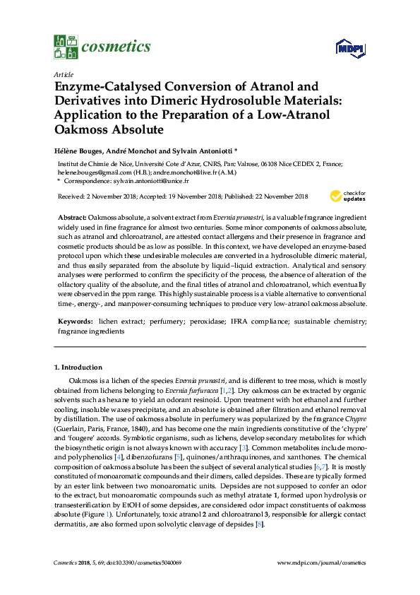 (PDF) Enzyme-Catalysed Conversion of Atranol and Derivatives into ...