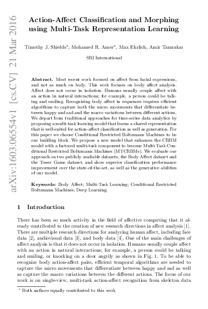 (PDF) Action-Affect Classification and Morphing using Multi-Task Representation Learning | Amir ...