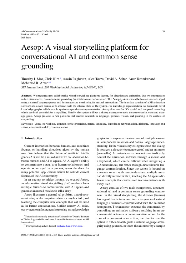 (PDF) Aesop: A visual storytelling platform for conversational AI and ...