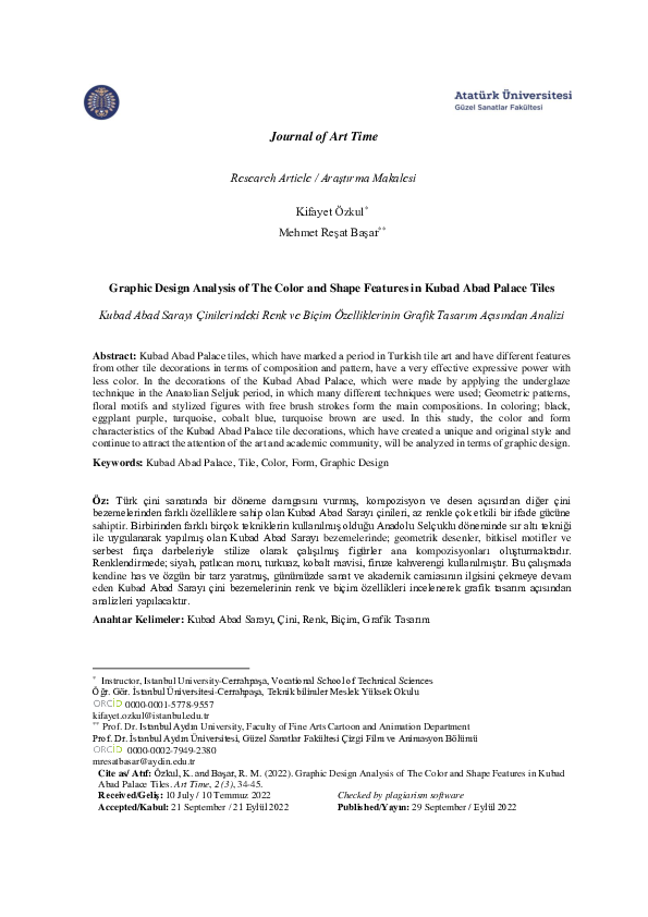 (PDF) Graphic Design Analysis of The Color and Shape Features in Kubad ...