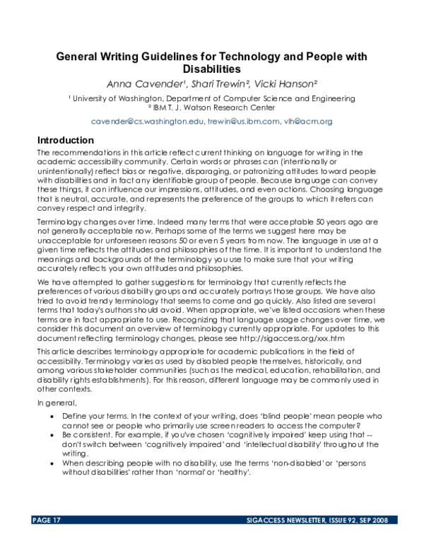 (PDF) General writing guidelines for technology and people with ...
