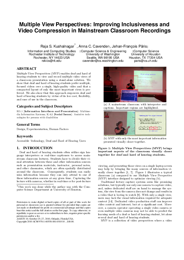 (PDF) Multiple view perspectives