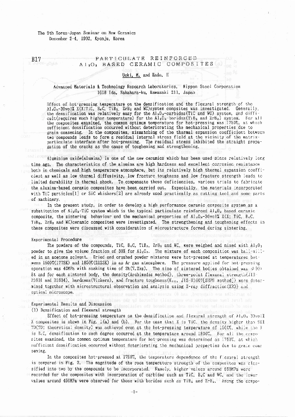 (PDF) PARTICULATE REINFORCED Al2O3 BASED CERAMIC COMPOSITES