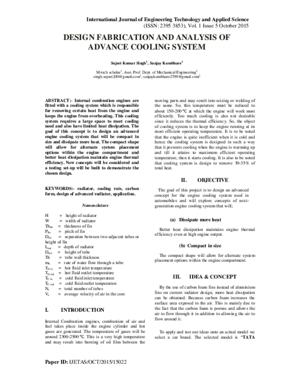 (PDF) Compact Advanced Engine Cooling System Design