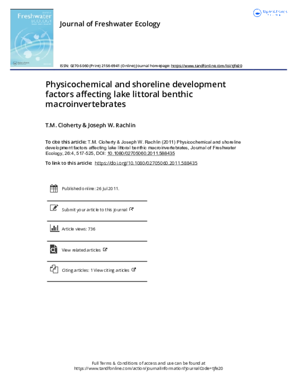 (PDF) Physicochemical and shoreline development factors affecting lake ...