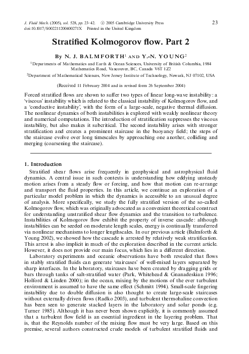 (PDF) Stratified Kolmogorov flow. Part 2