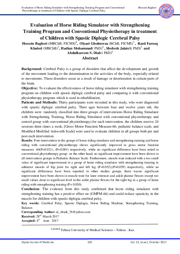 (PDF) Evaluation of Horse Riding Simulator with Strengthening Training ...