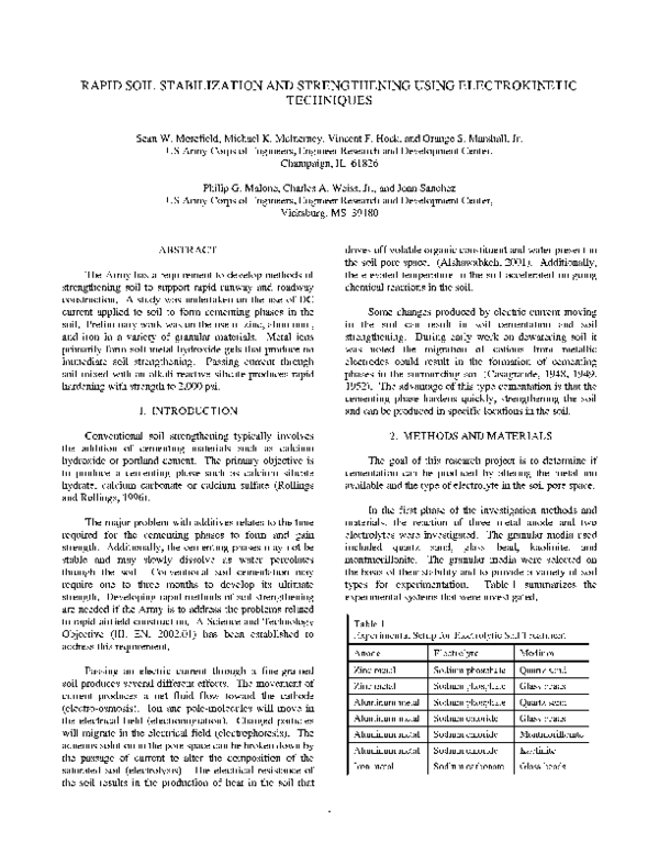 (PDF) Rapid Soil Stabilization and Strengthening Using Electrokinetic ...