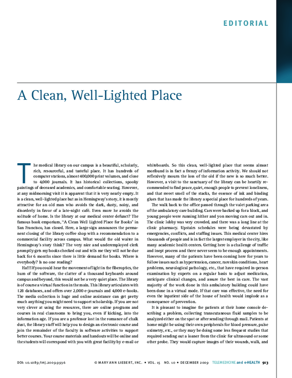 (PDF) A Clean, Well-Lighted Place