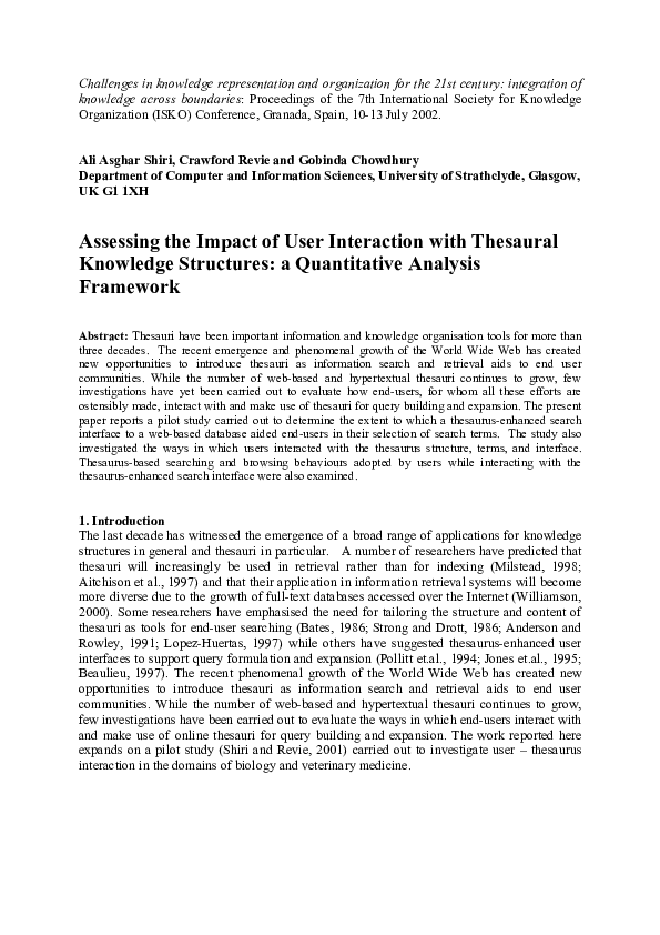 (PDF) Assessing the impact of user interaction with thesaural knowledge structures: a ...