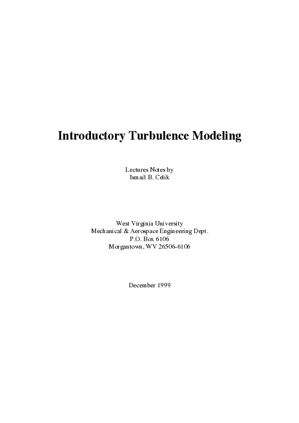 (PDF) Introductory turbulence modeling