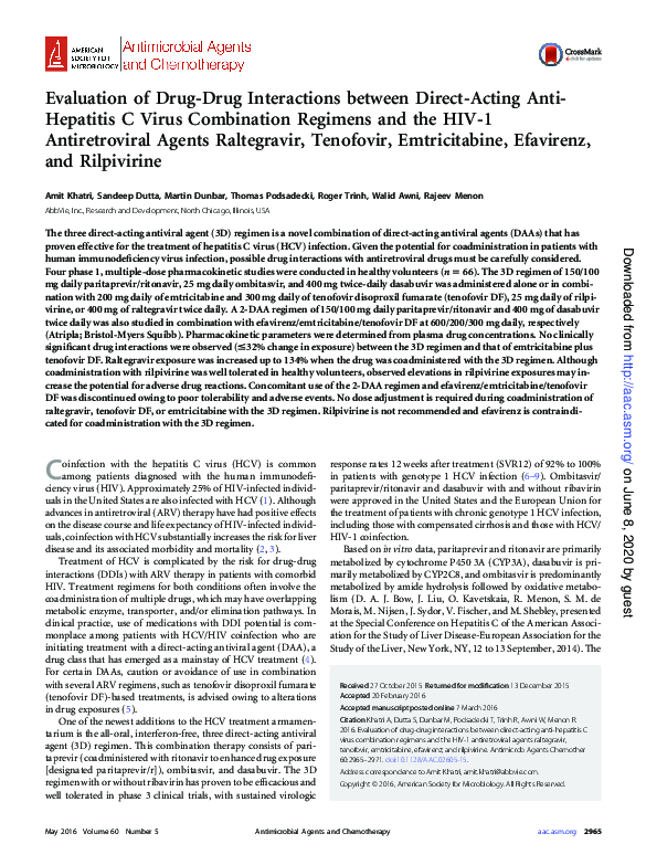 (PDF) Drug Interactions: HCV DAAs and HIV Agents