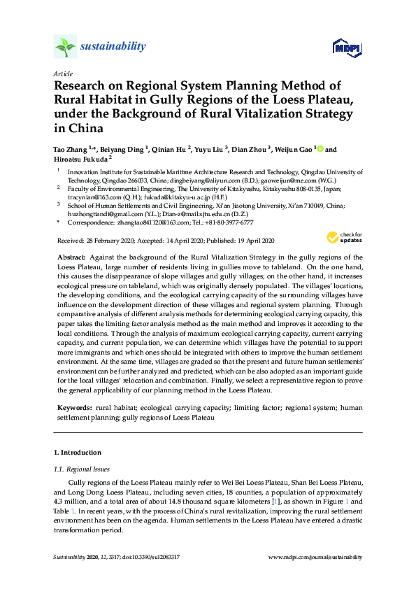 (PDF) Research on Regional System Planning Method of Rural Habitat in ...
