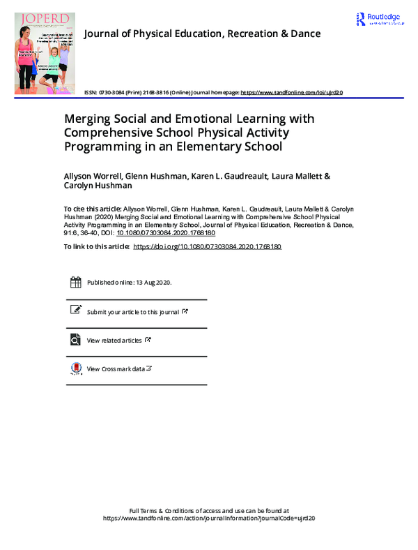 (PDF) Merging Social and Emotional Learning with Comprehensive School ...