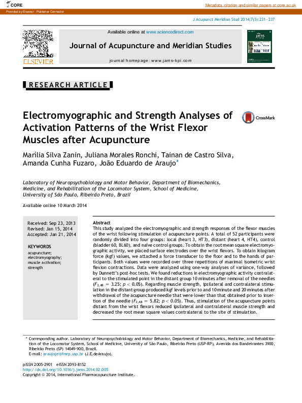 (PDF) Electromyographic and Strength Analyses of Activation Patterns of ...