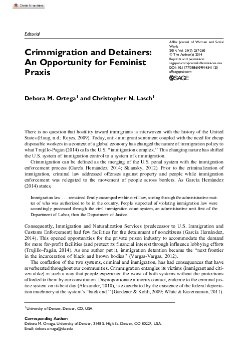 (PDF) Crimmigration and Detainers